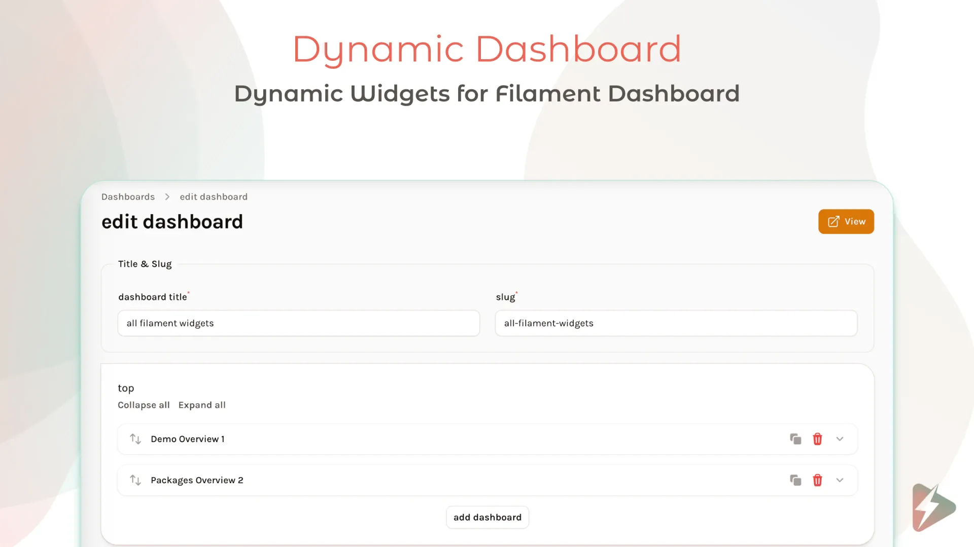 Dynamic Dashboard ⚡️ by Lara Zeus - Filament